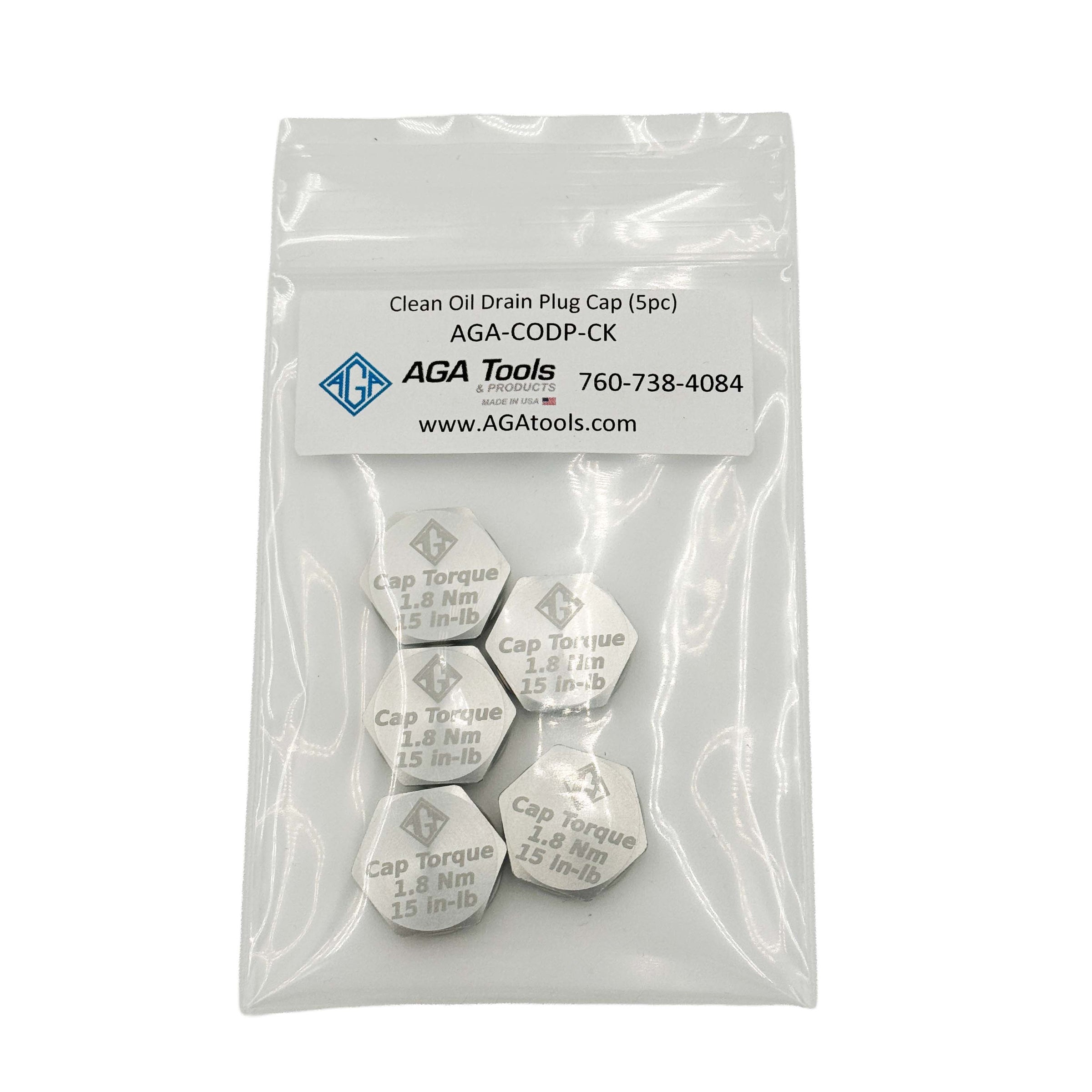 Clean Oil Drain Plug Cap (5pc) — AGA Tools